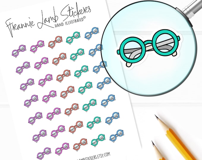 Glasses Pattern Decals, Spectacles Wall Stickers, Geek Chic Décor - Etsy UK