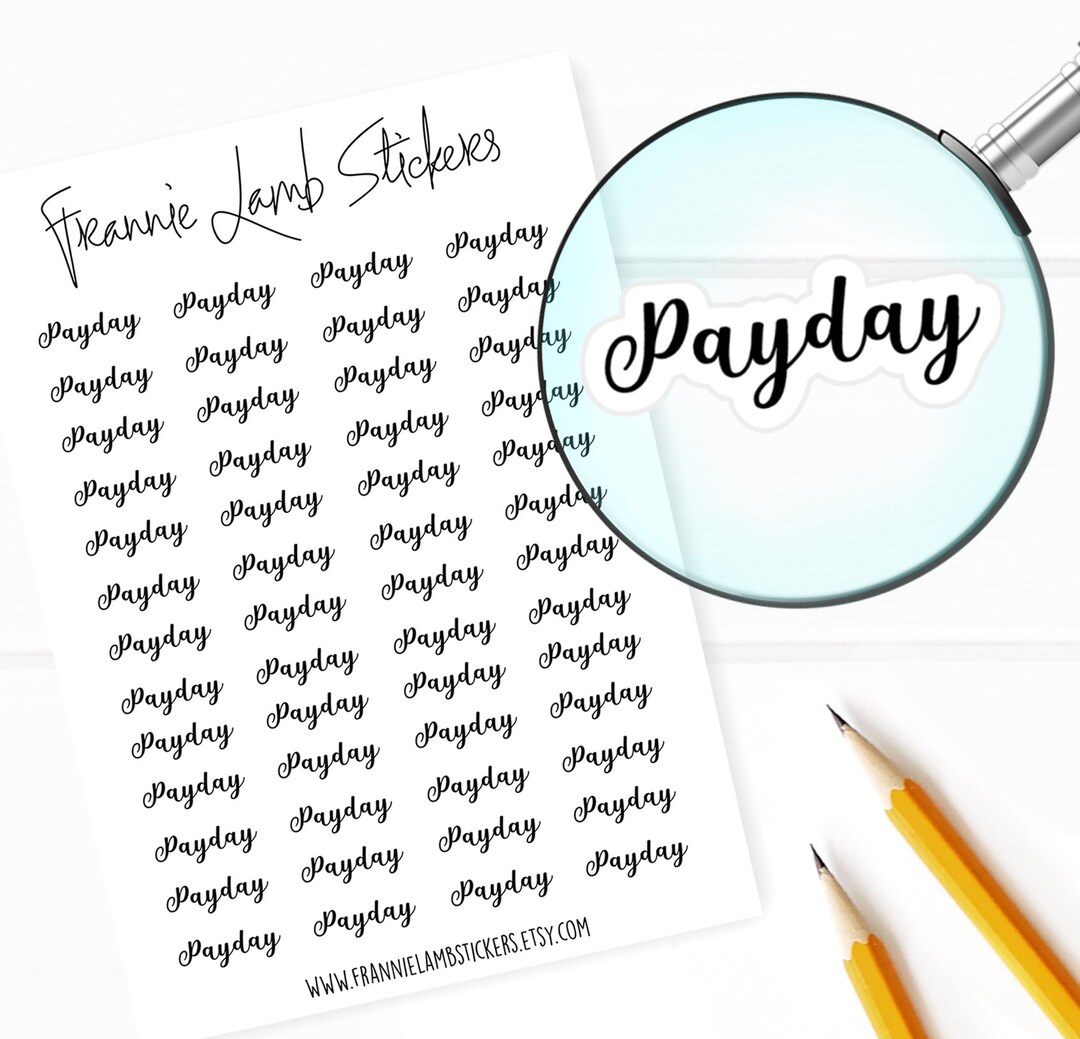 Payday Planner Stickers, 52 Labels for Planners, Calendars and More ...