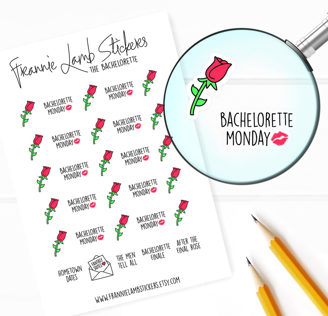 Bachelorette Stickers (1/2" Each), Planner Stickers, TV Stickers ...