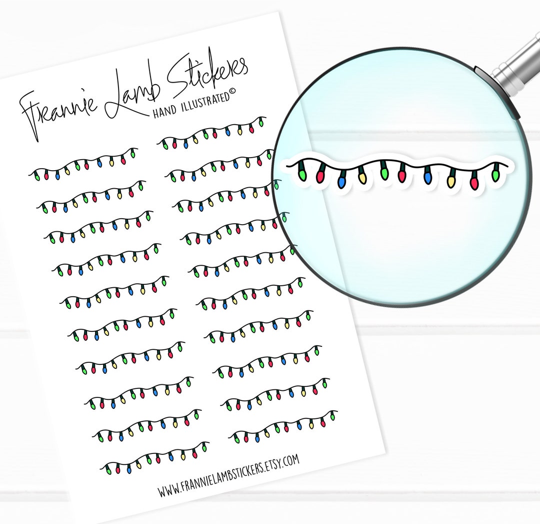 Christmas Lights Stickers (1/2" Each), Planner Stickers, Christmas ...