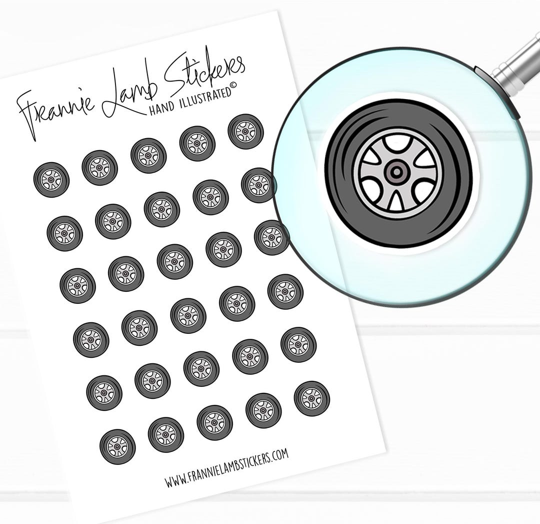 Tire Stickers (1/2" Each), Rotate Tires, Planner Stickers, Car and ...