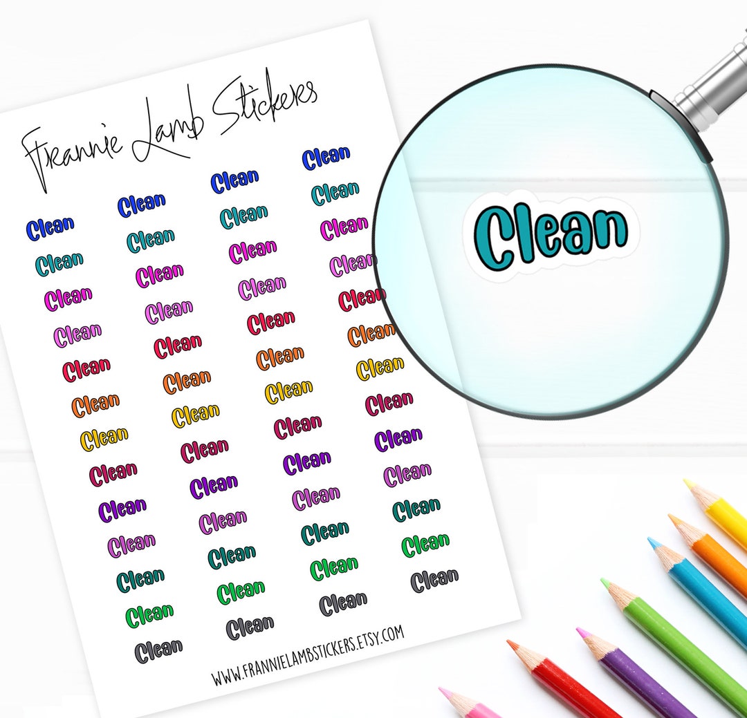 Clean Stickers/labels for Planners, Calendars & Folders, Choice of ...
