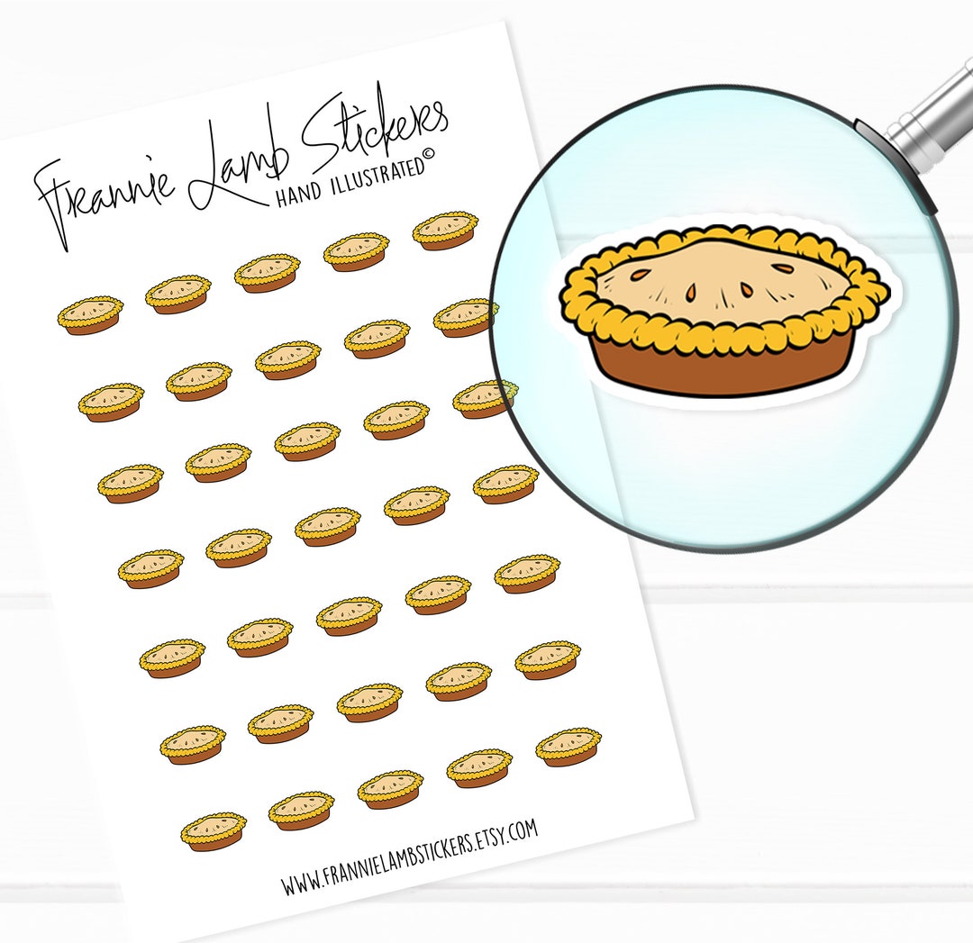 Pie Stickers (1/2" Each), Seasonal and Baking Stickers Perfect for ...