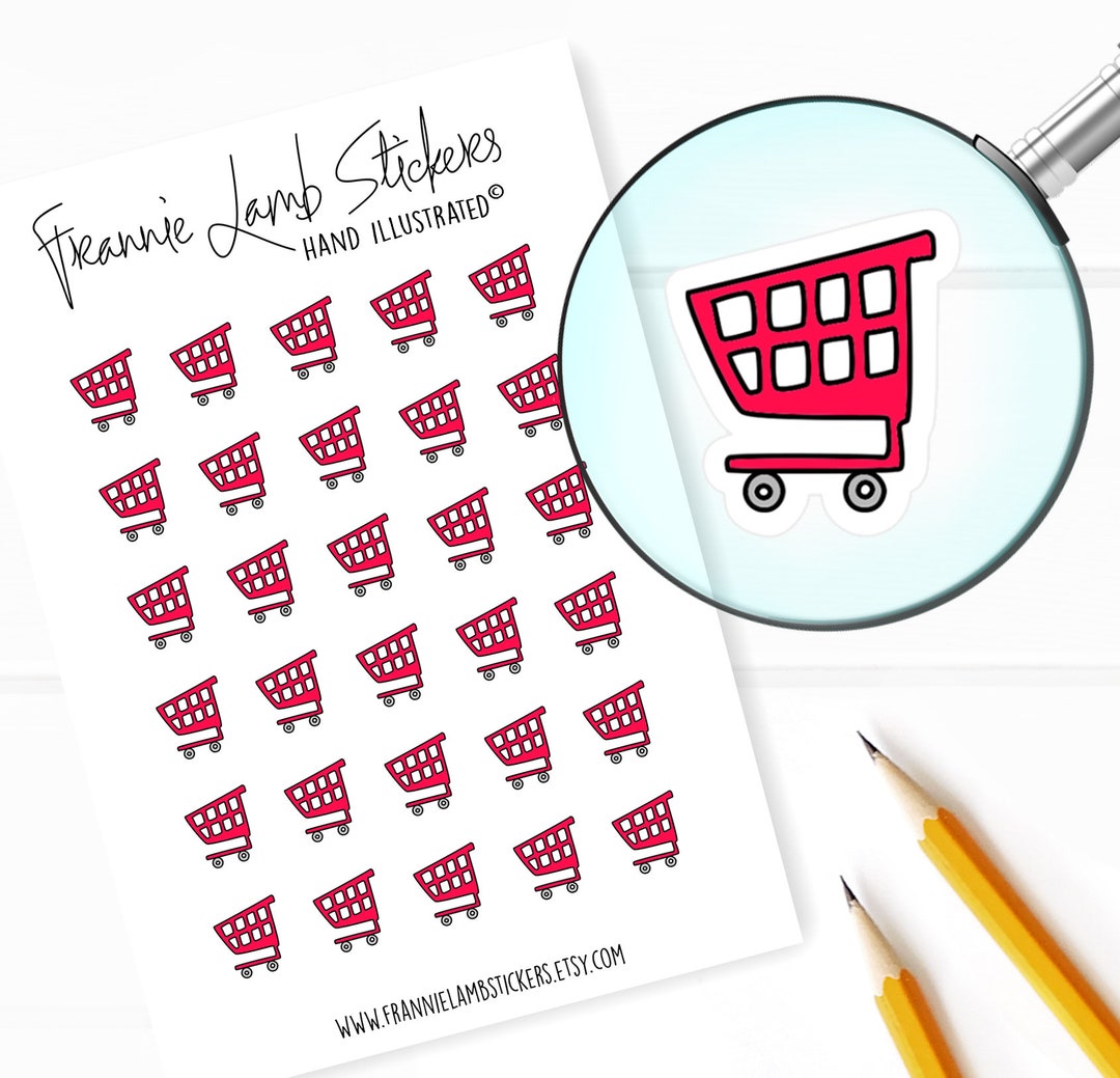 Target Shopping Stickers (1/2" Each), Planner Stickers, Grocery ...