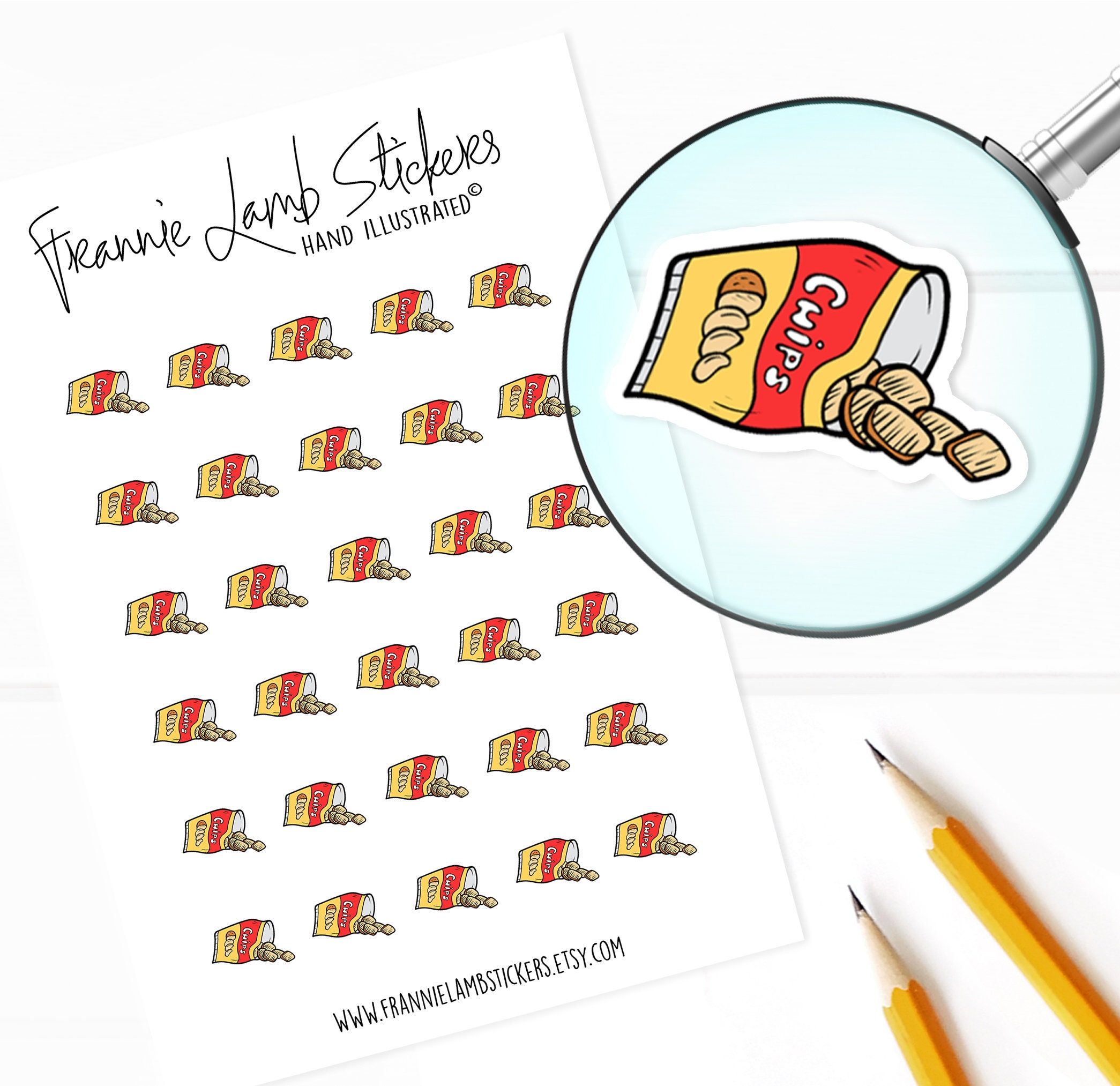 Potato Chip Stickers 1/2 Each, Planner Stickers, Decorative Stickers ...