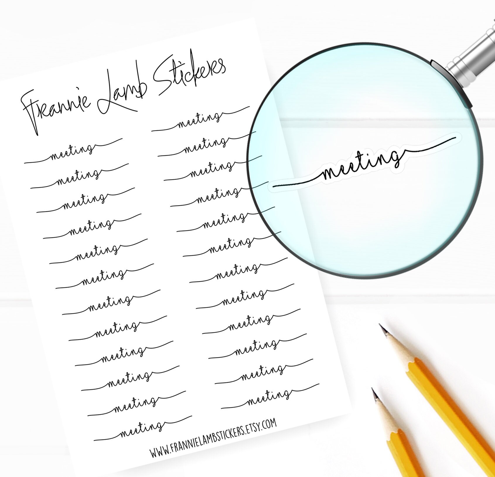 Meeting Planner Stickers COLOR OPTIONS Banner Style - Etsy UK