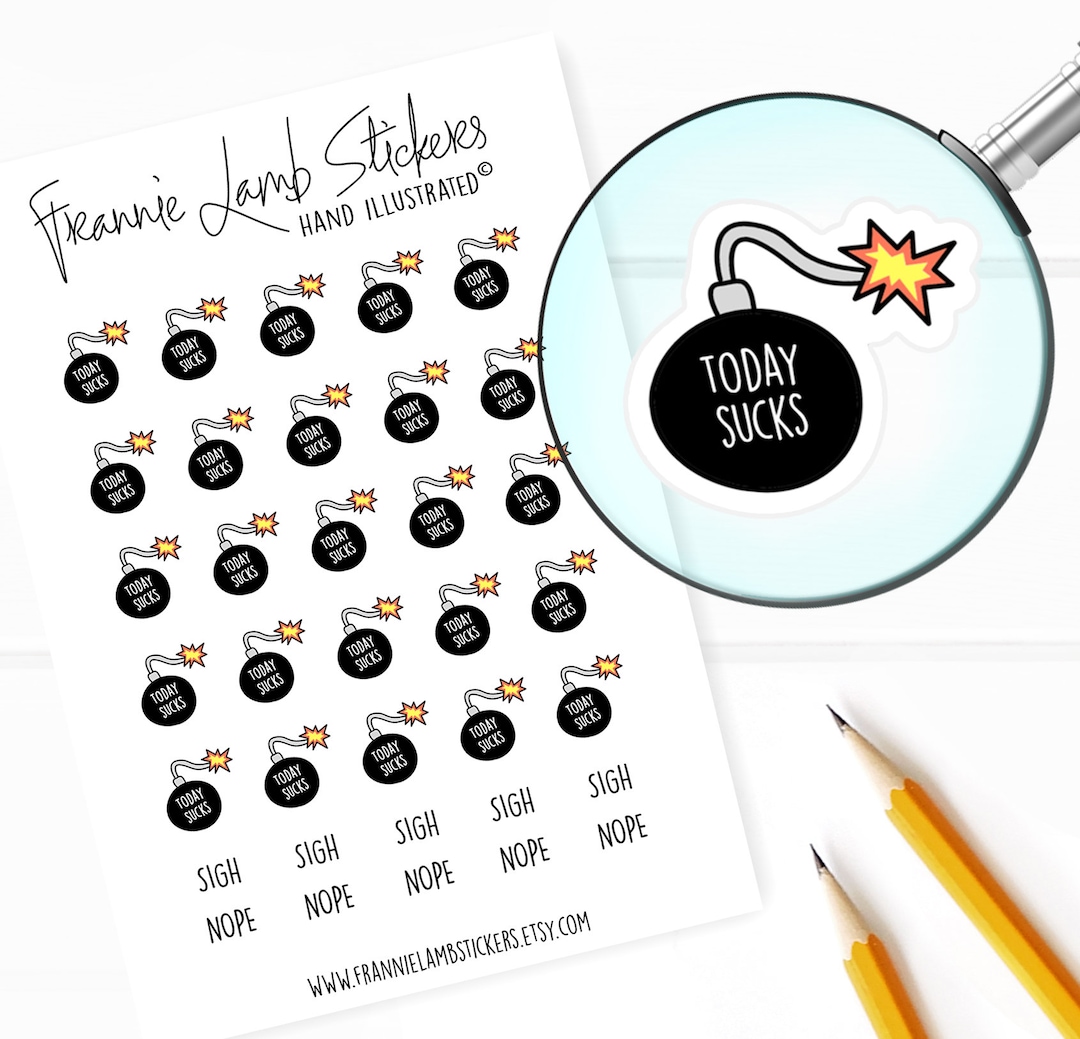 Bad Day Stickers (1/2" Each), Planner Stickers, Mood Stickers for ...