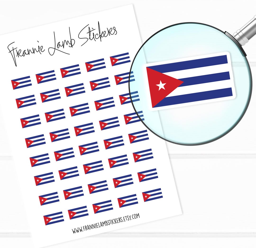 Cuban Flag Stickers (1/2" Each), 40 Stickers, Cuba Stickers, Stickers ...