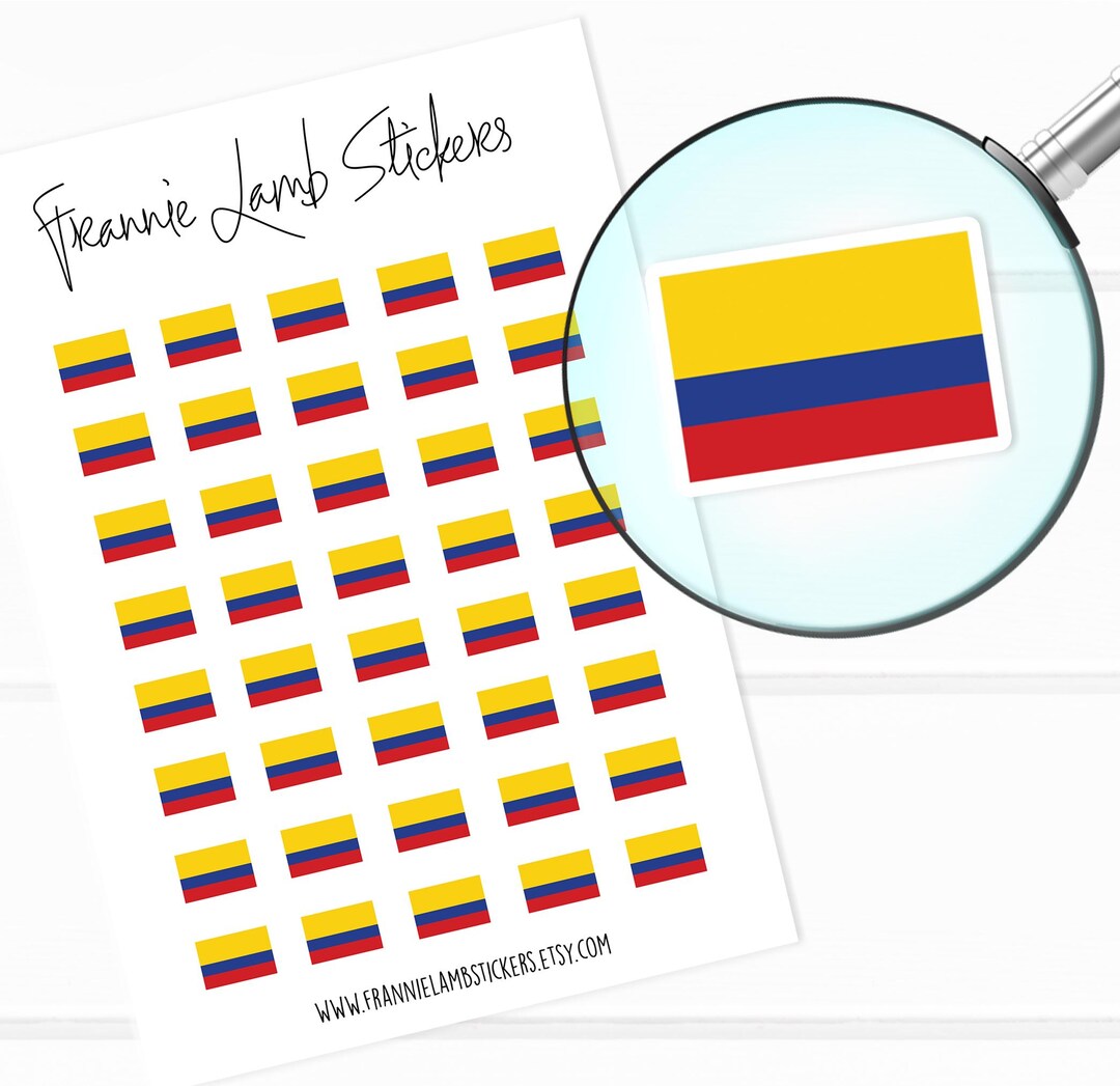 Columbian Flag Stickers (1/2" Each), 40 Stickers, Columbian Stickers ...
