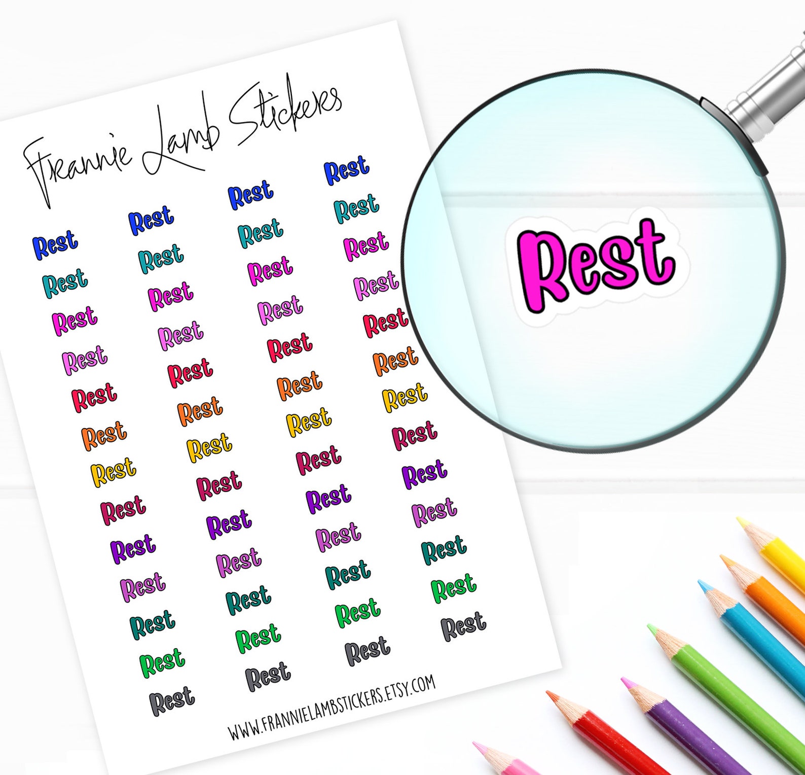 Rest Stickers/labels for Planners, Calendars & Folders, Choice of Clear ...