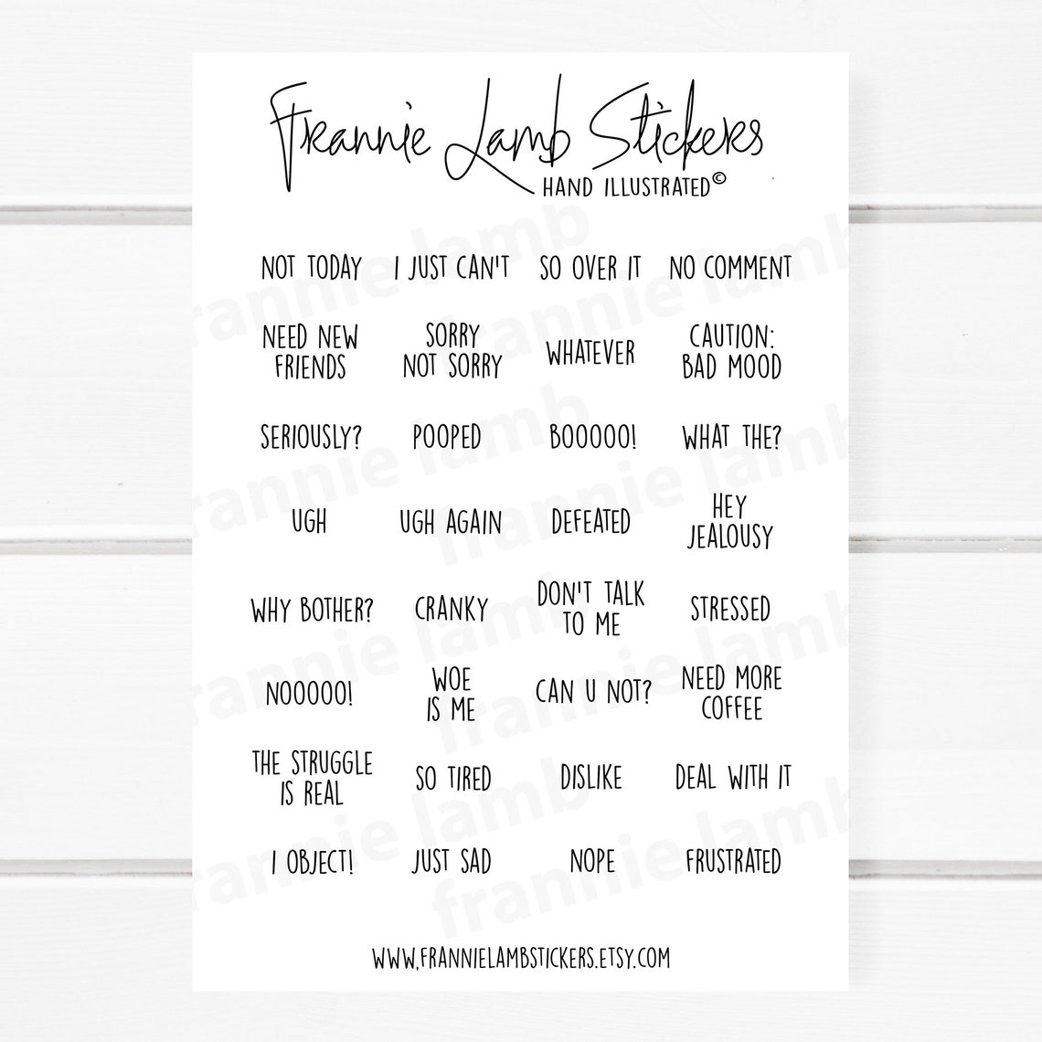 Bad Day Text Planner Stickers, Planner Stickers, Text Stickers, Mood ...