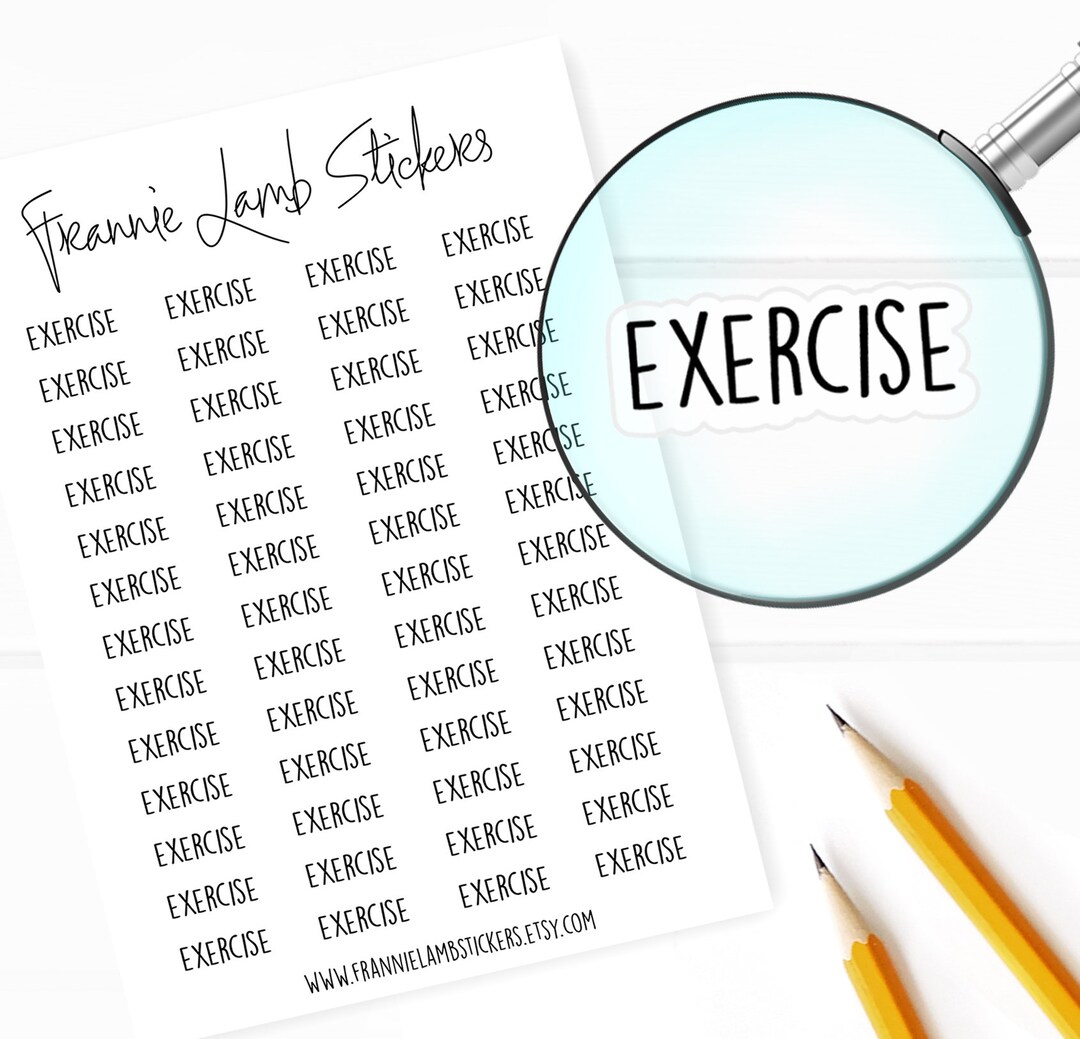 Exercise Planner Stickers, 52 Labels for Planners, Calendars and More ...