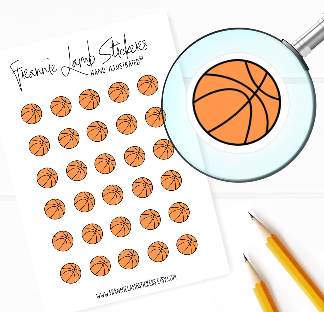 Basketball Stickers (1/2" Each), Planner Stickers, Basketball Practice ...