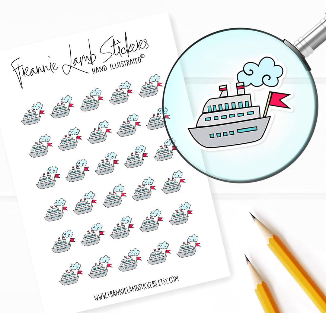 Cruise Ship Stickers (1/2" Each), Planner Stickers, Travel Stickers ...