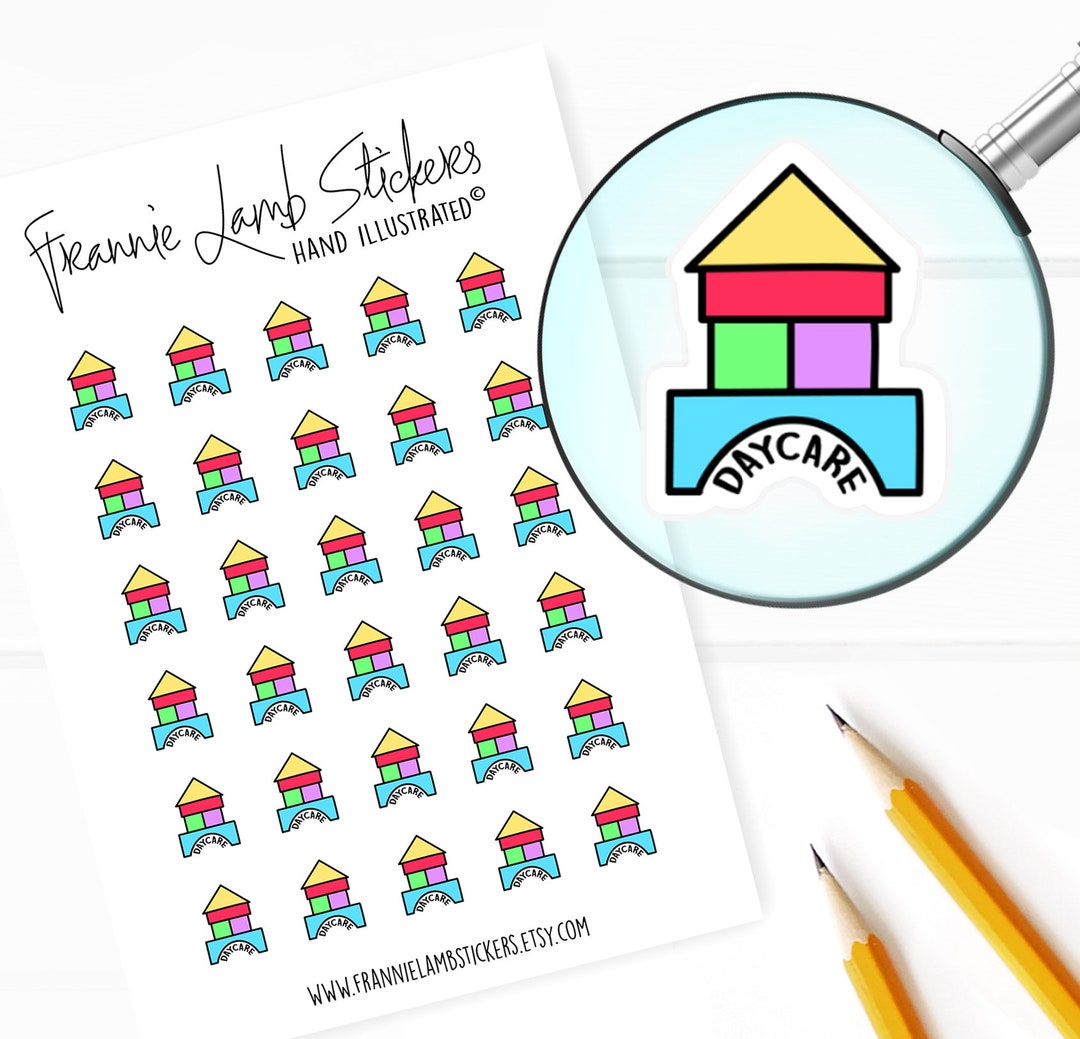 Daycare Stickers (1/2" Each), School Planner Stickers, Preschool ...