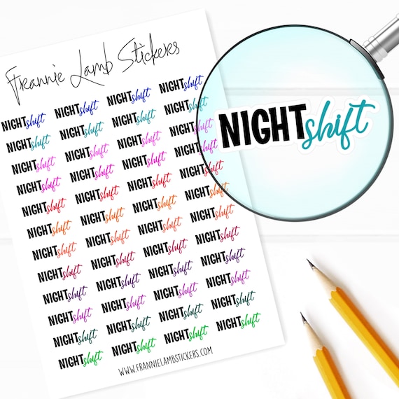 Night Shift Planner Stickers 36 Labels for Planners | Etsy