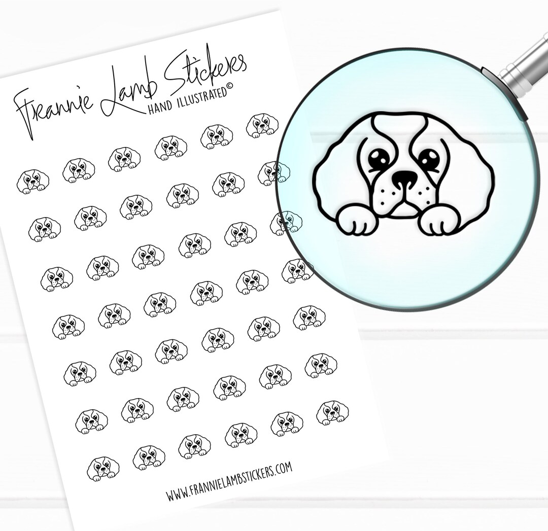 42 Clear Cavalier King Charles Spaniel Stickers (1/2" Each), Pet and ...