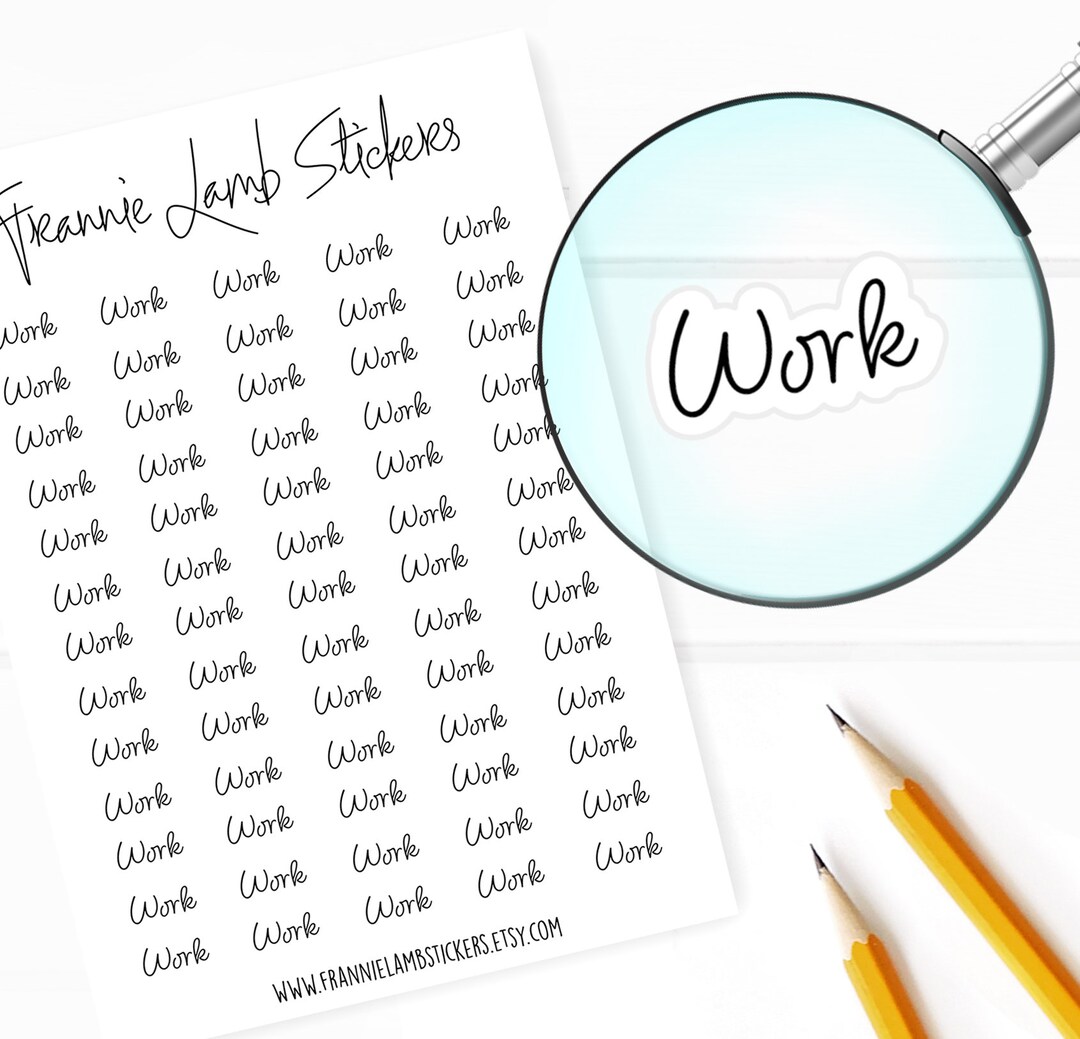 Work Planner Stickers, 52 Labels for Planners, Calendars and More ...