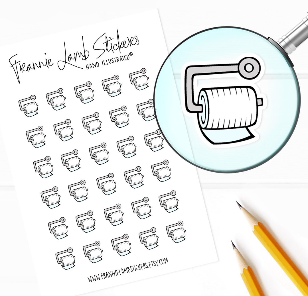 Toilet Paper Stickers (1/2" Each), Planner Stickers, Chore Stickers for ...