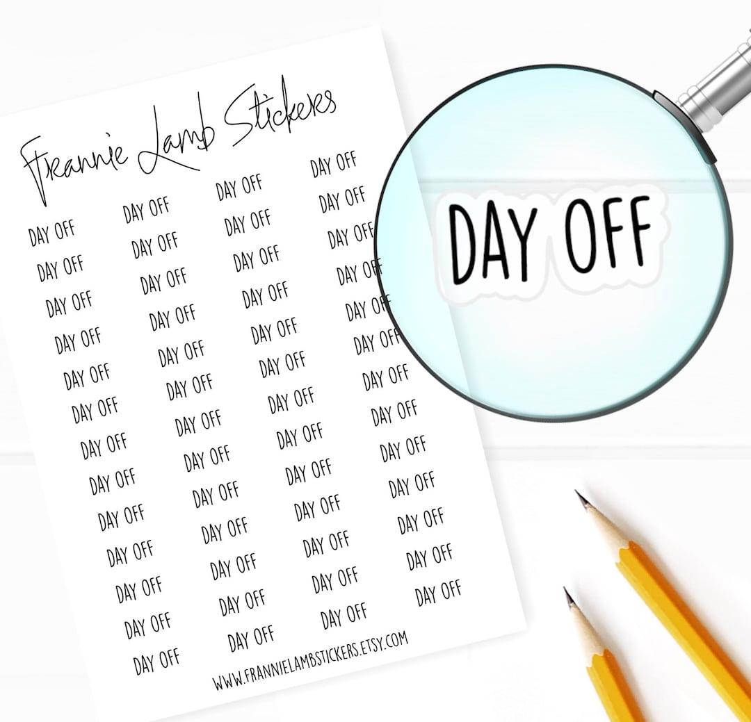 Day off Planner Stickers, 52 Labels for Planners, Calendars and More ...