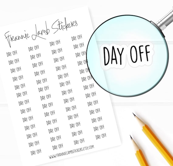 Day off Planner Stickers 52 Labels for Planners Calendars | Etsy