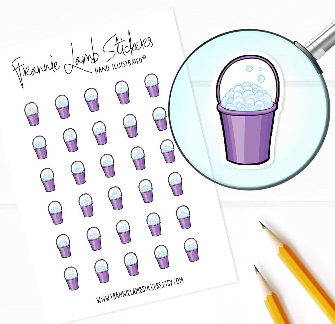 Mop Bucket Stickers (1/2" Each), Cleaning Bucket Stickers, Cleaning ...