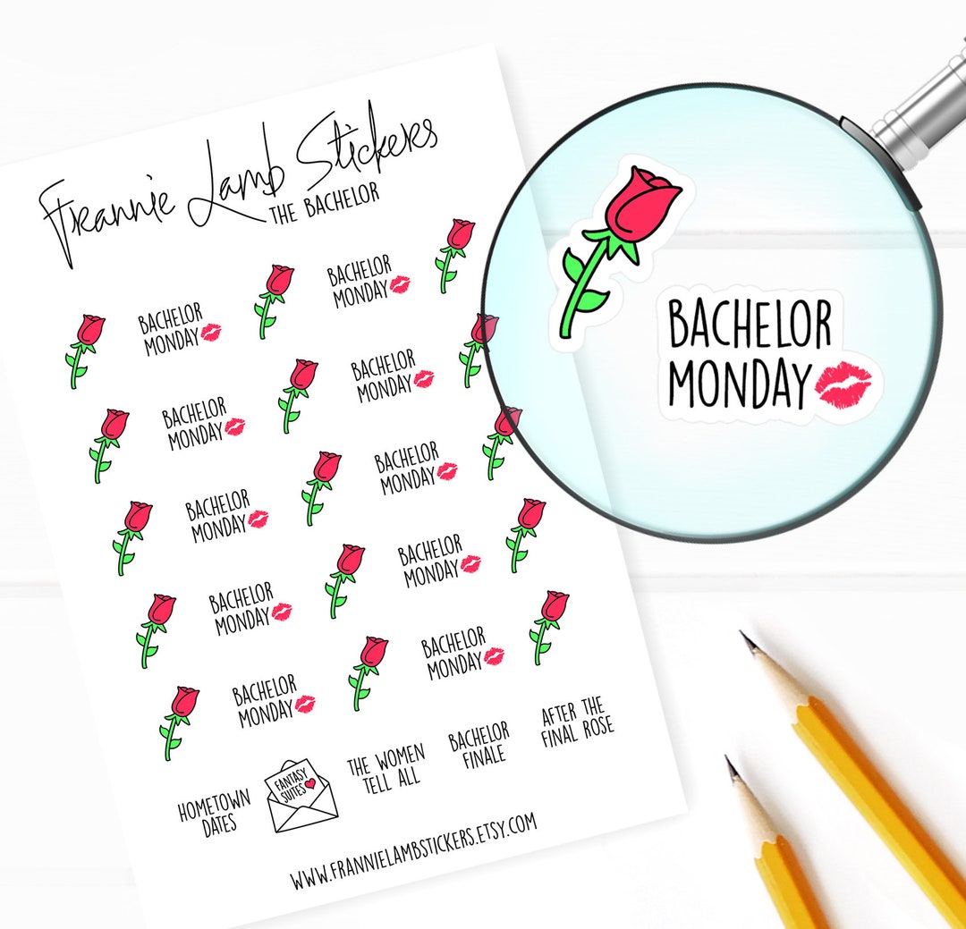 Bachelor Stickers (1/2" Each), Planner Stickers, TV Stickers, Bachelor ...