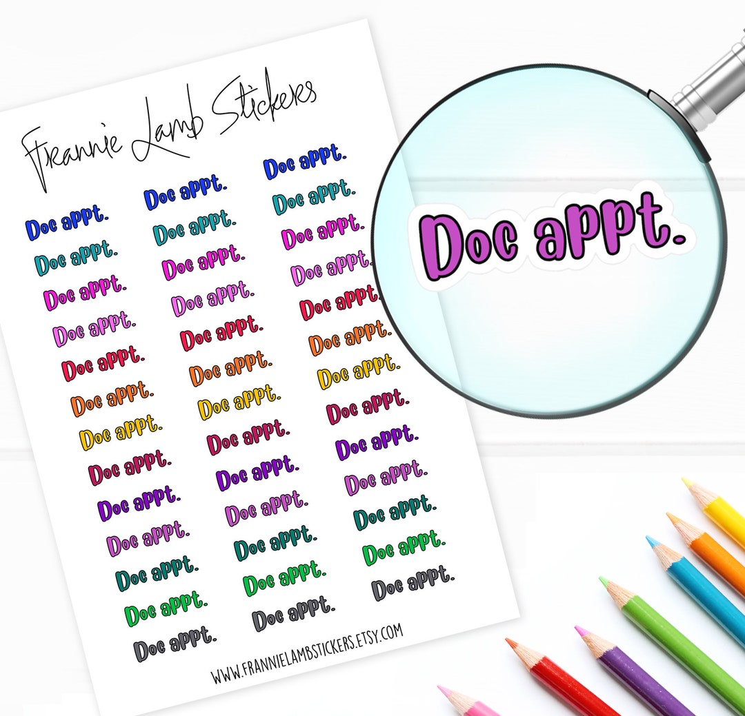 Doc Appt. Stickers/labels for Planners, Calendars & Folders, Choice of ...