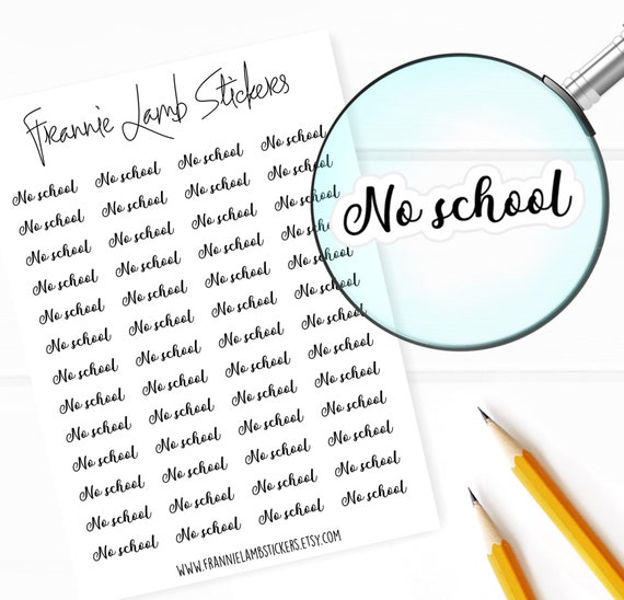 No school Planner Stickers 52 Labels for Planners Calendars | Etsy
