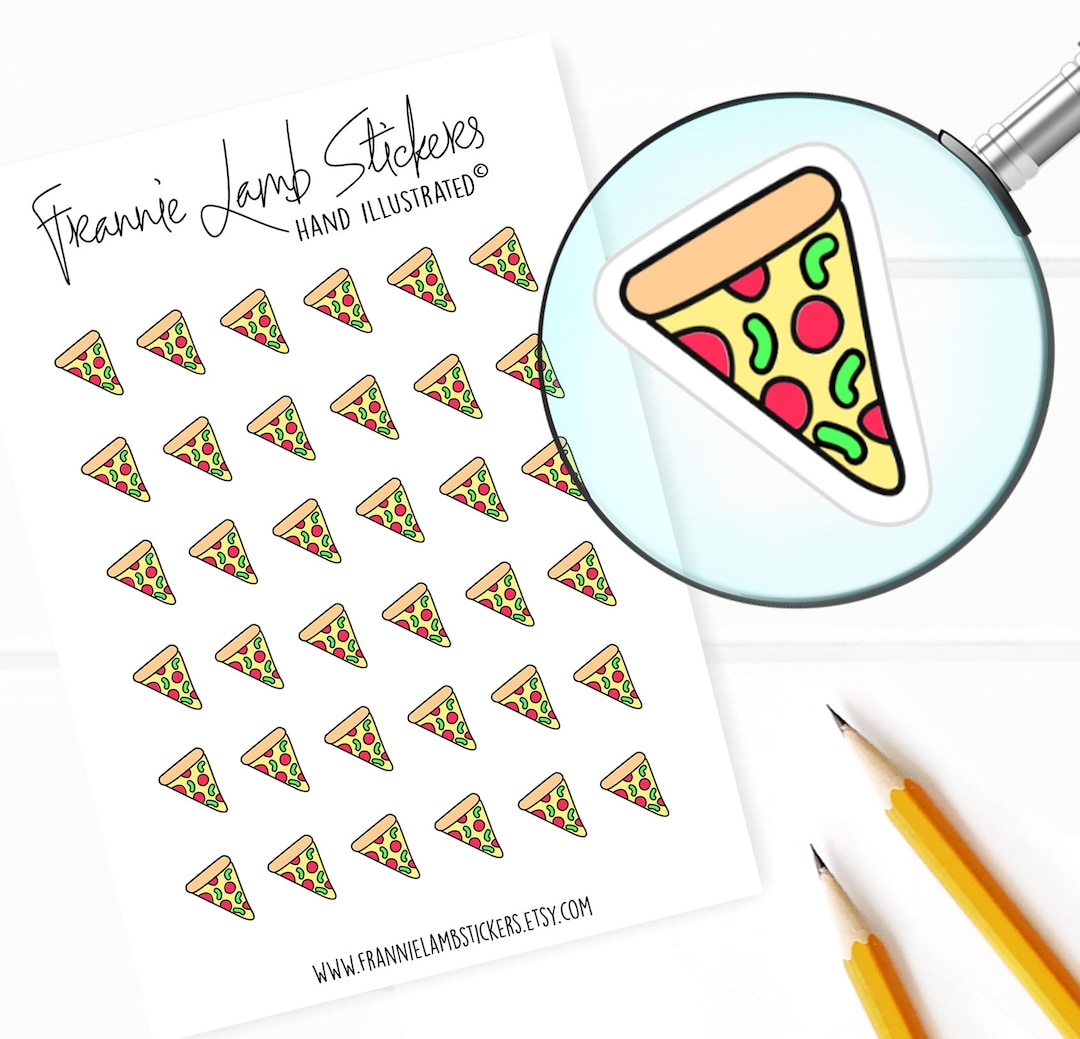 Pizza Stickers (1/2" Each), Planner Stickers, Food Stickers for ...