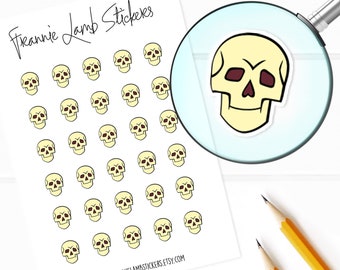 Skull Stickers One Inch Round Seals - Etsy