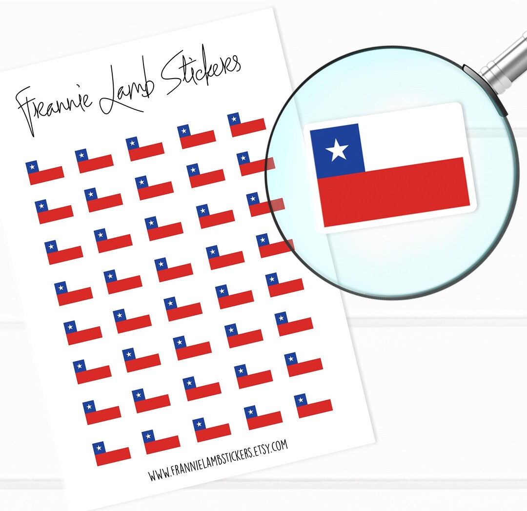 Chilean Flag Stickers (1/2" Each), 40 Stickers, Chilean Stickers ...