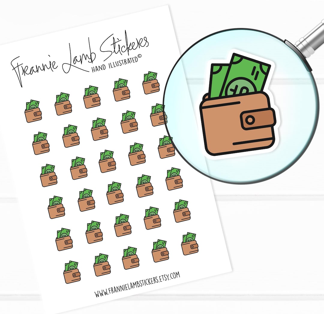 Wallet Stickers (1/2" Each), Save Money Planner Stickers for Calendars ...