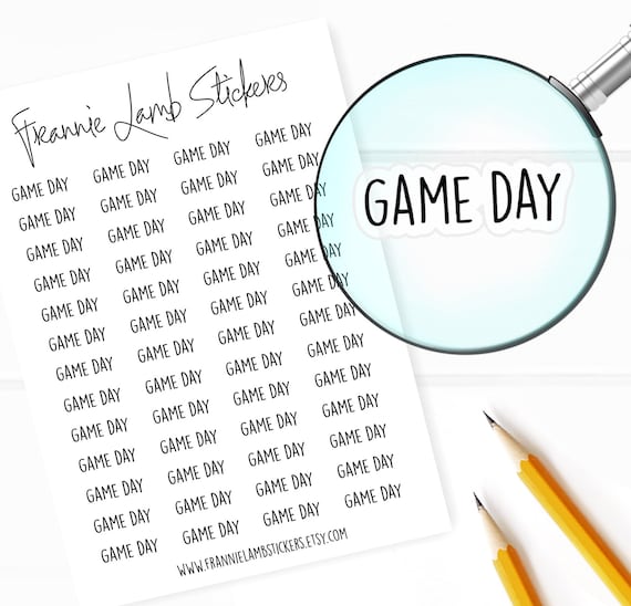 Game Day Planner Stickers 52 Labels for Planners Calendars | Etsy