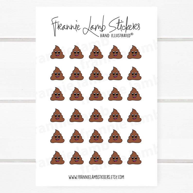 Poop Emoji Stickers 1/2 Each Planner Stickers Poop - Etsy