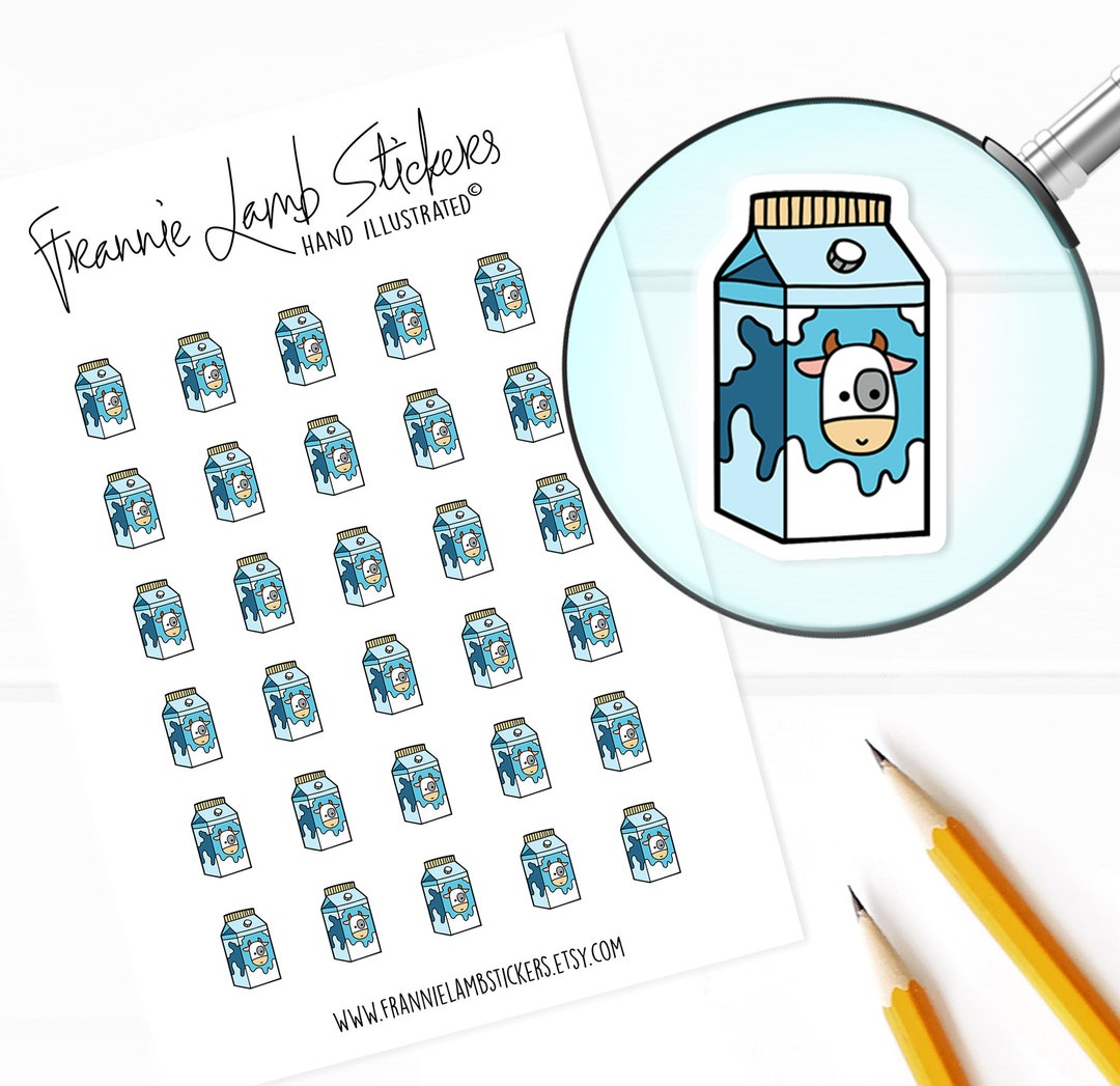 Milk Carton Stickers (1/2" Each), Planner Stickers, Decorative Stickers ...