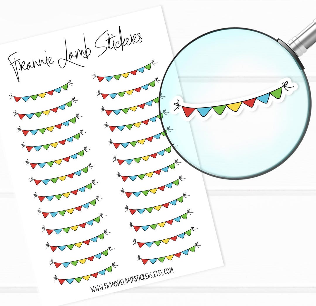 Party Banner Stickers, Birthday Planner Stickers, Birthday Reminder ...
