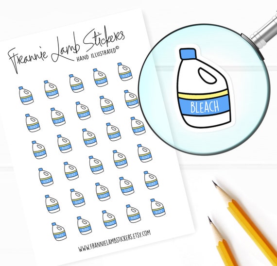 Bleach Detergent Stickers 1/2 Each Planner Stickers - Etsy