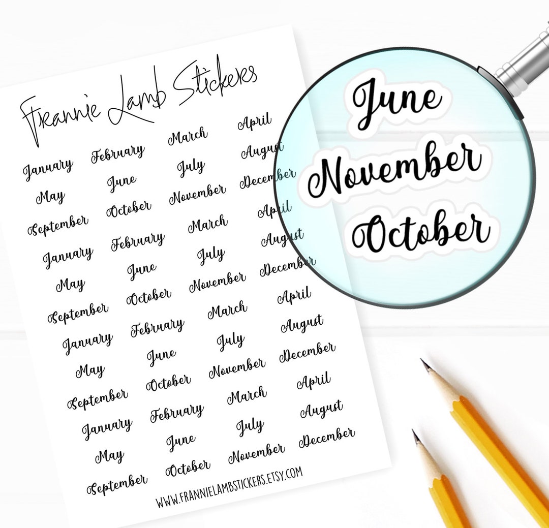 Monthly Planner Stickers, Labels for Planners, Calendars and More ...