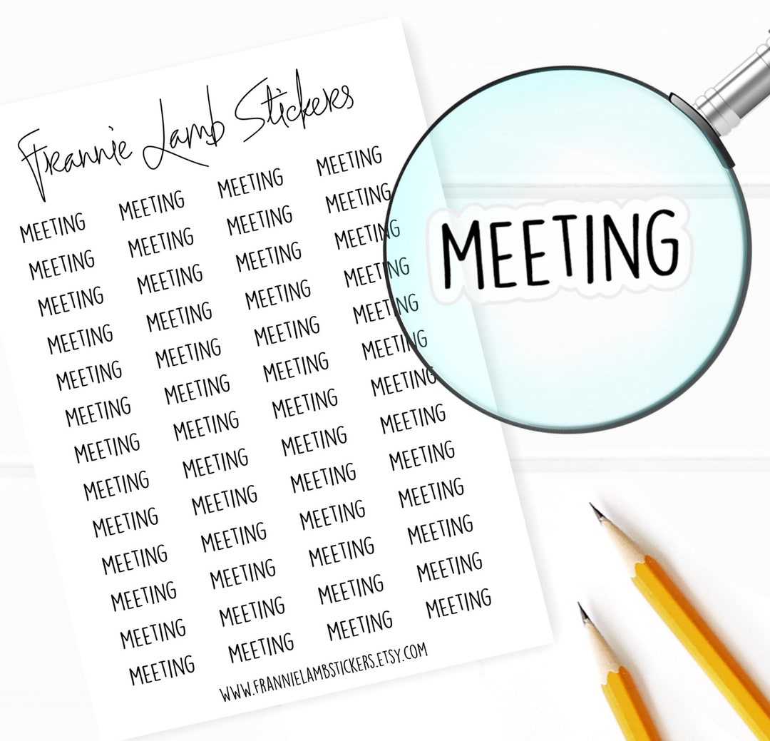 Meeting Planner Stickers, 52 Labels for Planners, Calendars and More ...