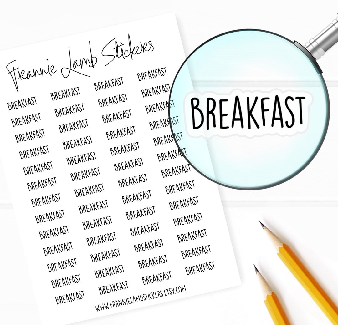 Breakfast Planner Stickers, 52 Labels for Planners, Calendars and More ...