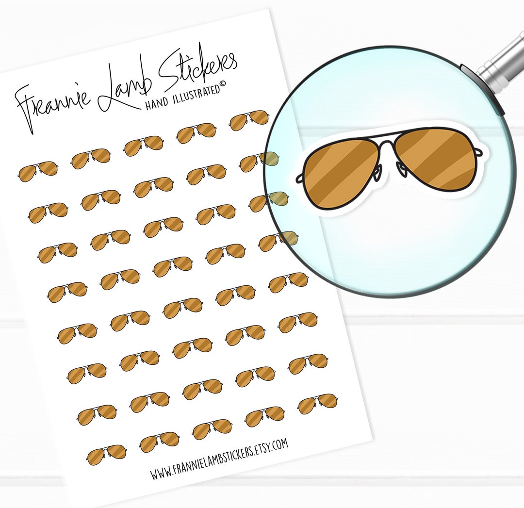 Sunglasses Stickers (1/2" Each), Fashion Stickers, Stickers for ...