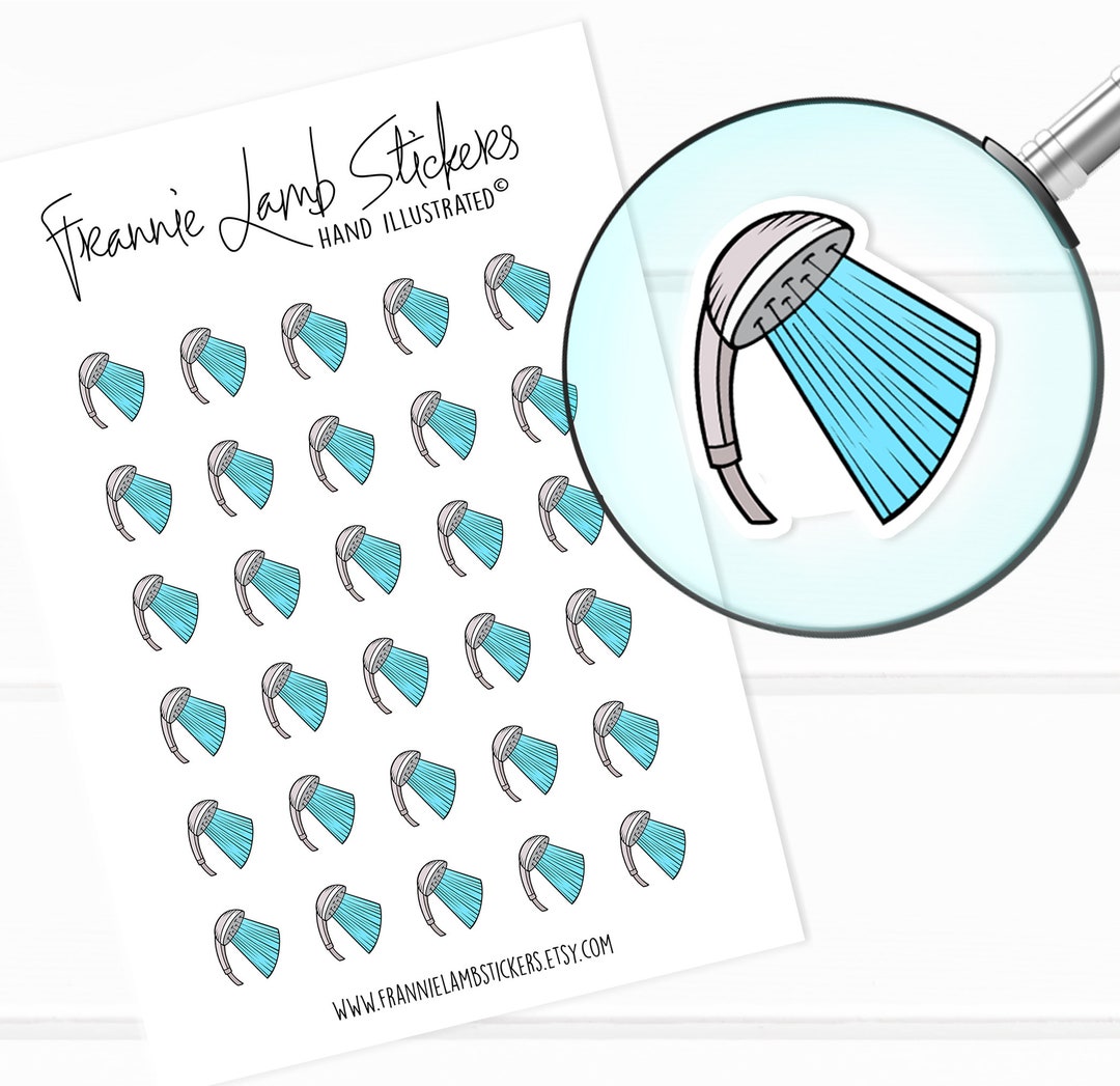 Shower Stickers (1/2" Each), Bath and Beauty Stickers for Calendars ...