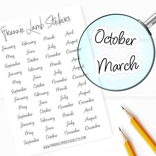 Months Planner Stickers Labels for Planners Calendars and | Etsy