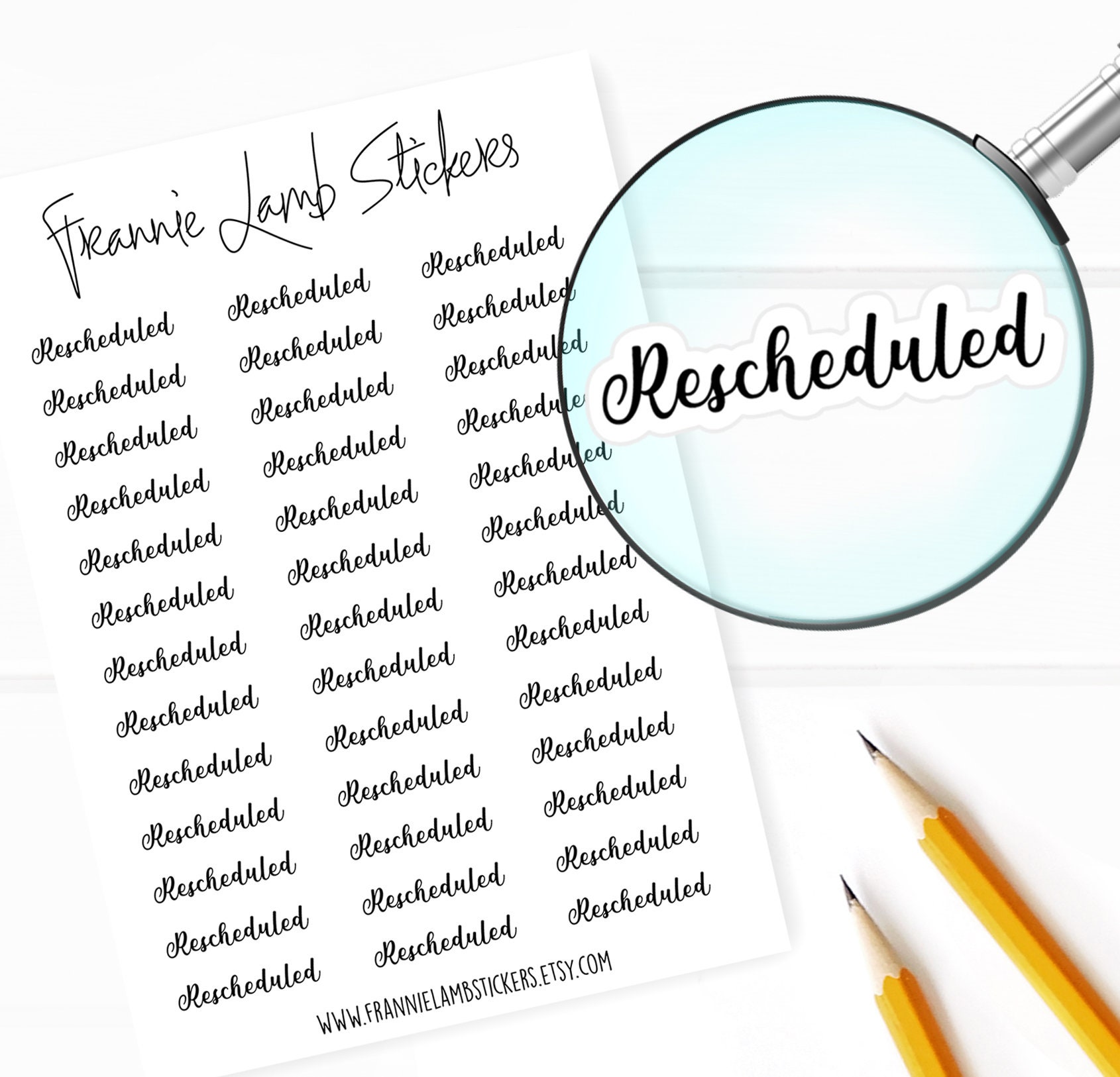 Rescheduled Planner Stickers 39 Labels for Planners | Etsy
