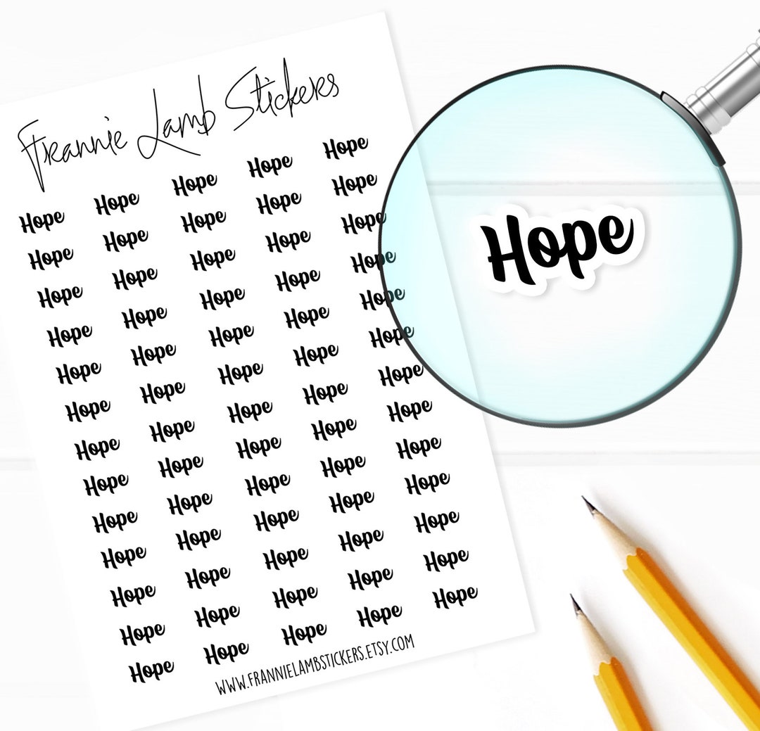 Hope Stickers, 65 Labels for Planners, Calendars and More, Color and ...