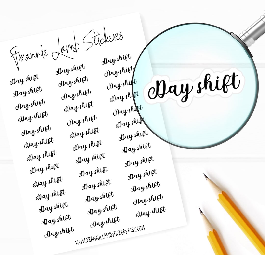 Day Shift Planner Stickers, 39 Labels for Planners, Calendars and More ...