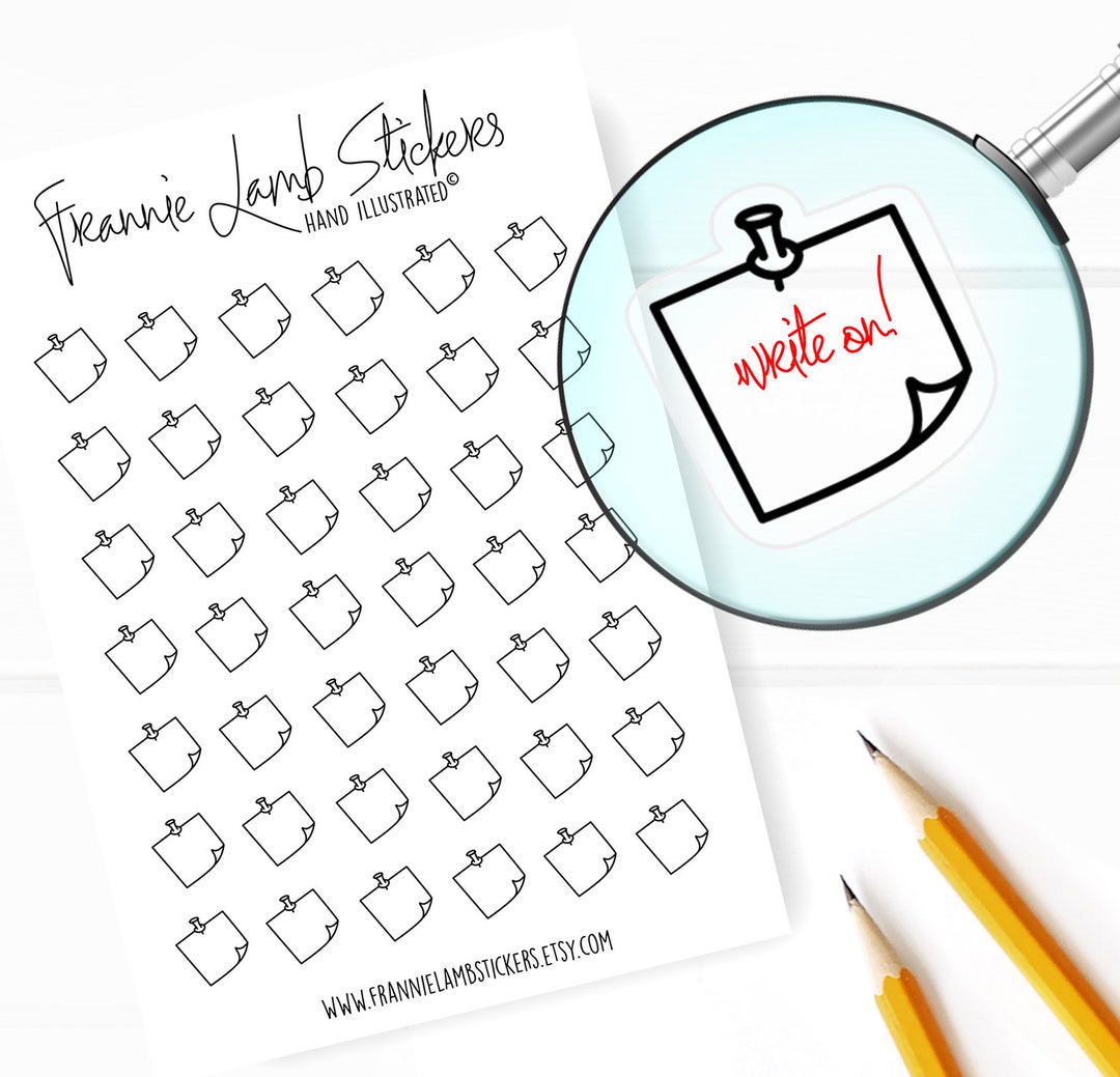 42 Clear Planner Stickers (1/2" Each), Sticky Note Planner Stickers ...