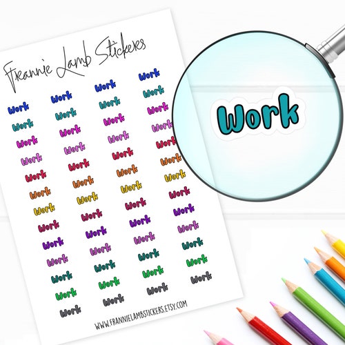 Work Planner Stickers 52 Labels for Planners Calendars and - Etsy