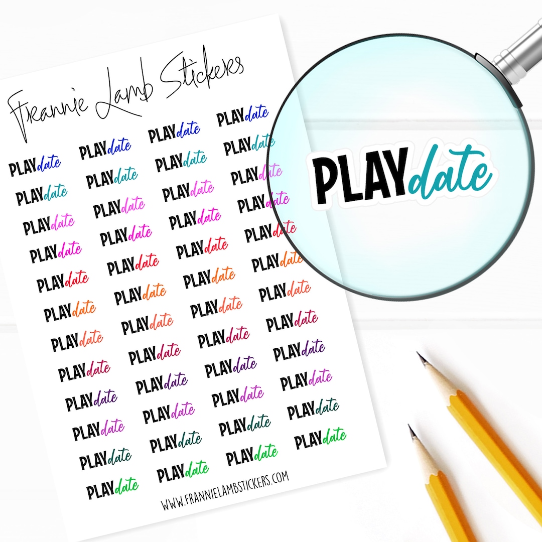 Play Date Planner Stickers, 48 Labels for Planners, Calendars and More ...